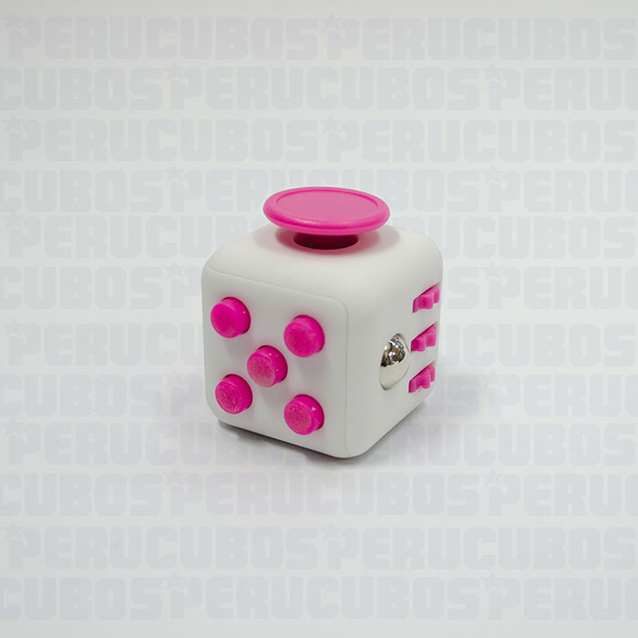 Cubo Relajante Antiestres Fondo Blanco Con Botones Rosado FIDGET CUBE ...