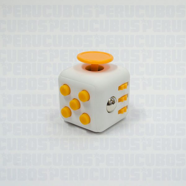 Cubo Relajante Antiestres Fondo Blanco Con Botones Amarillo FIDGET CUBE ...