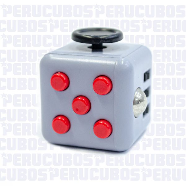 Cubo Relajante Antiestres Fondo Gris Con Botones Rojo FIDGET CUBE ...